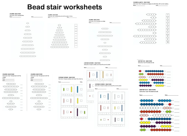 Montessori Math Worksheet Buddles - Etsy