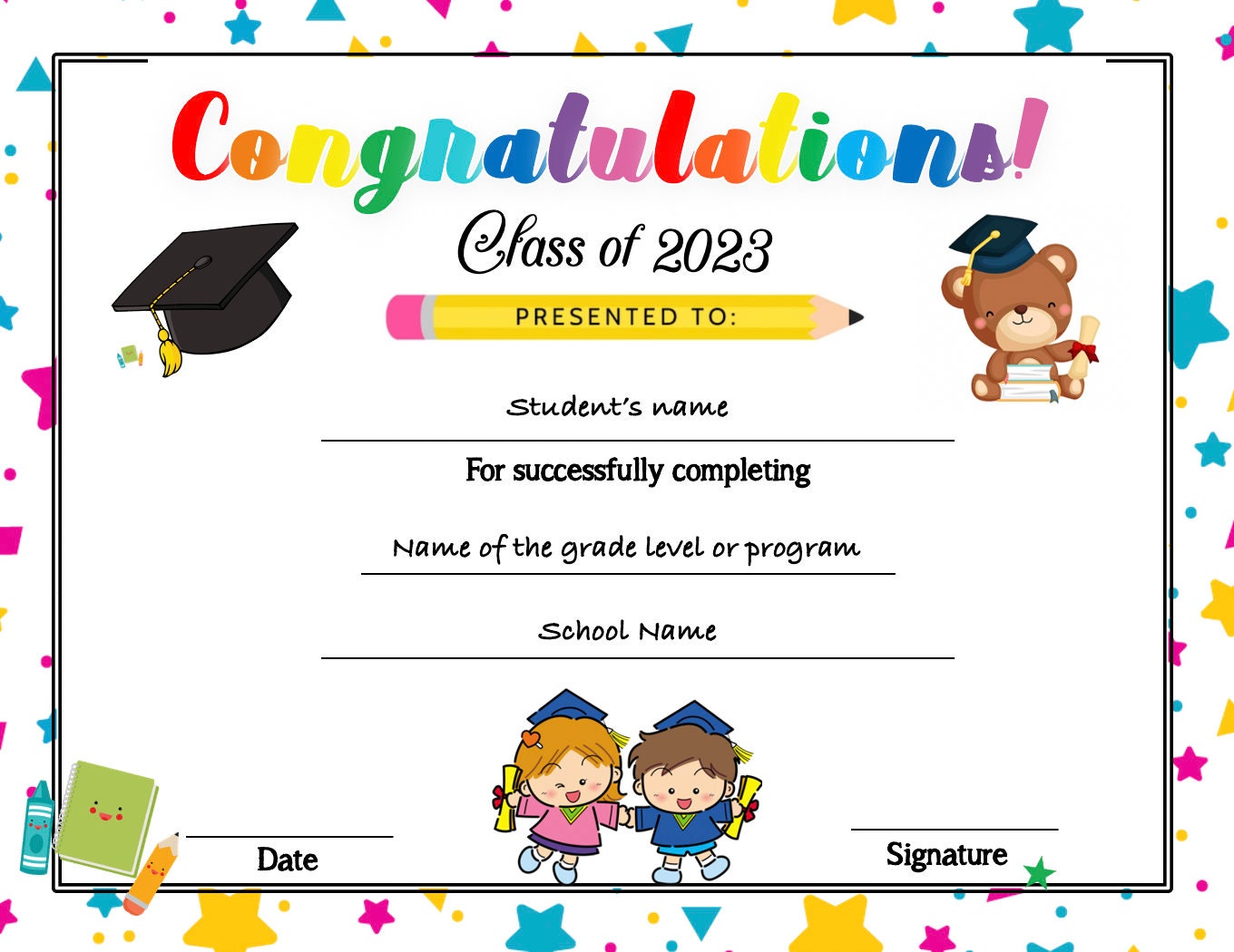 Editable Preschool Moving up Certificates - Etsy