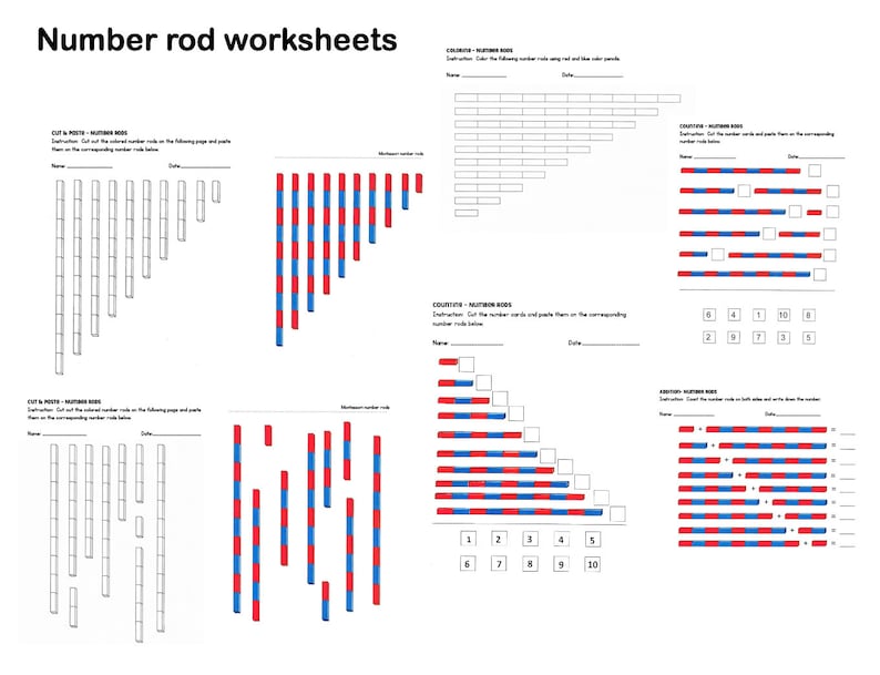 Montessori Math Worksheet Buddles - Etsy