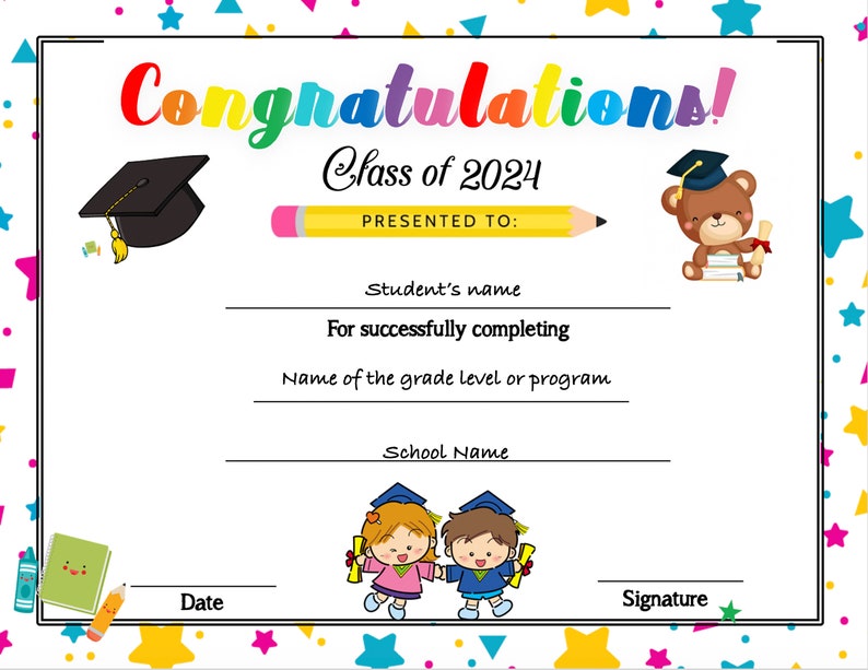 Editable Preschool Moving up Certificates - Etsy