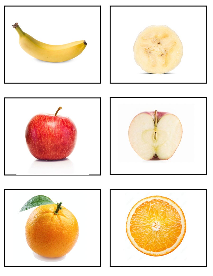 Fruit in and Out Matching Cards - Interactive Learning Set - Etsy