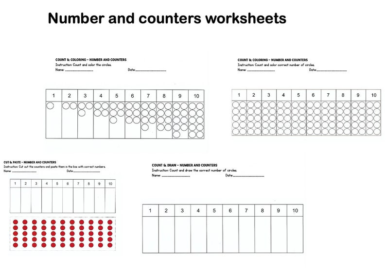 Montessori Math Worksheet Buddles - Etsy