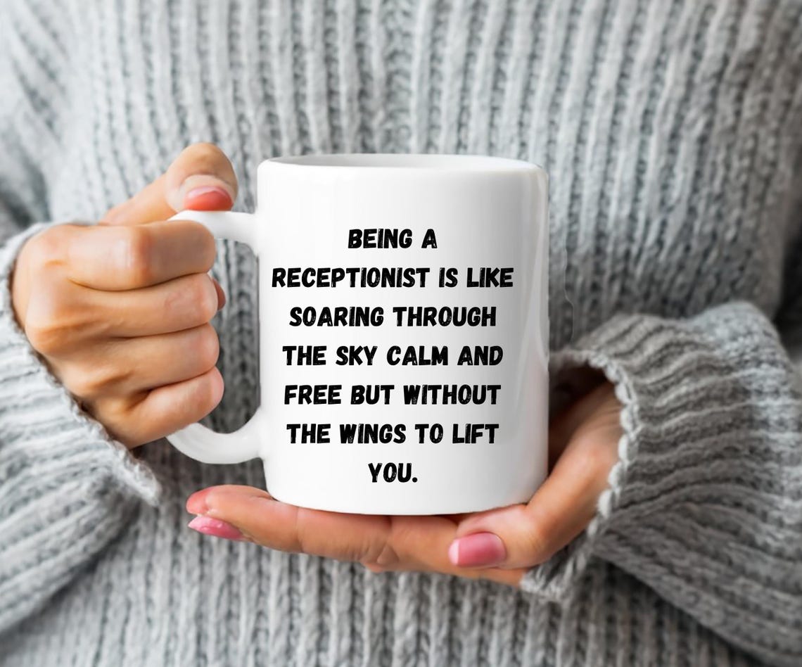 Funny Receptionist Mug: Soaring Through the Sky Gift - Etsy