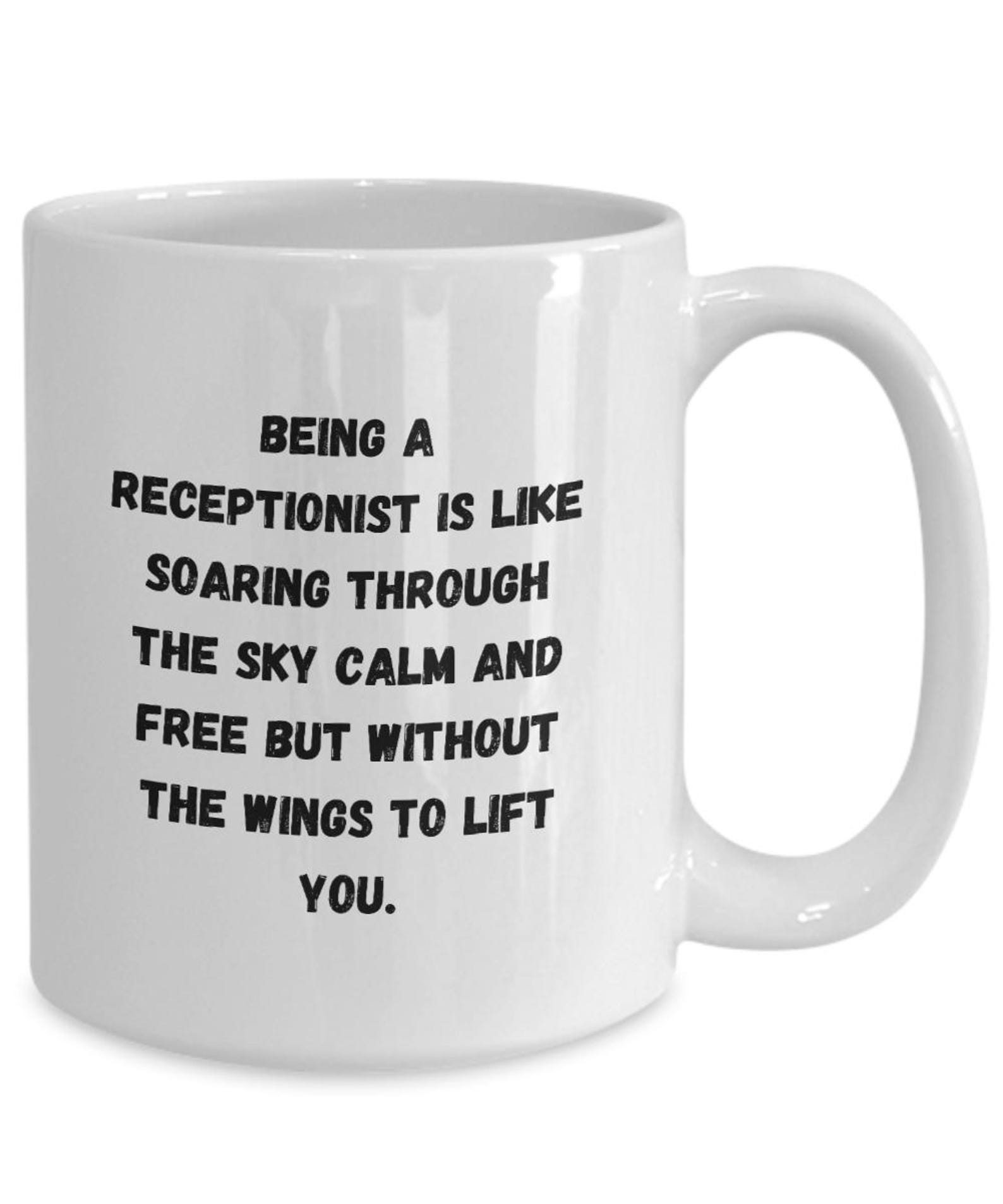 Funny Receptionist Mug: Soaring Through the Sky Gift - Etsy