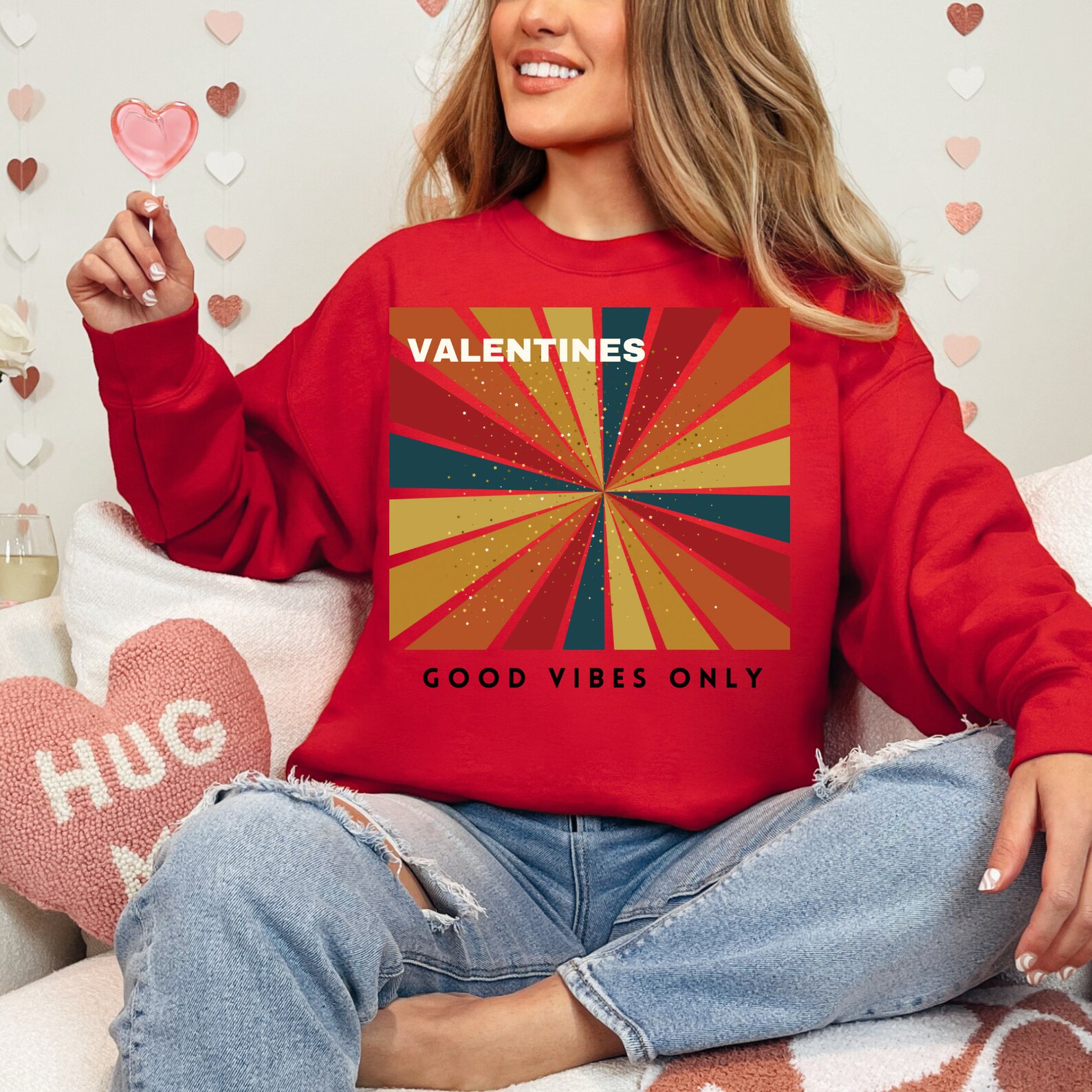 Valentine's Day Sweater, Romantic Sweatshirt for Her, Love-themed Top ...