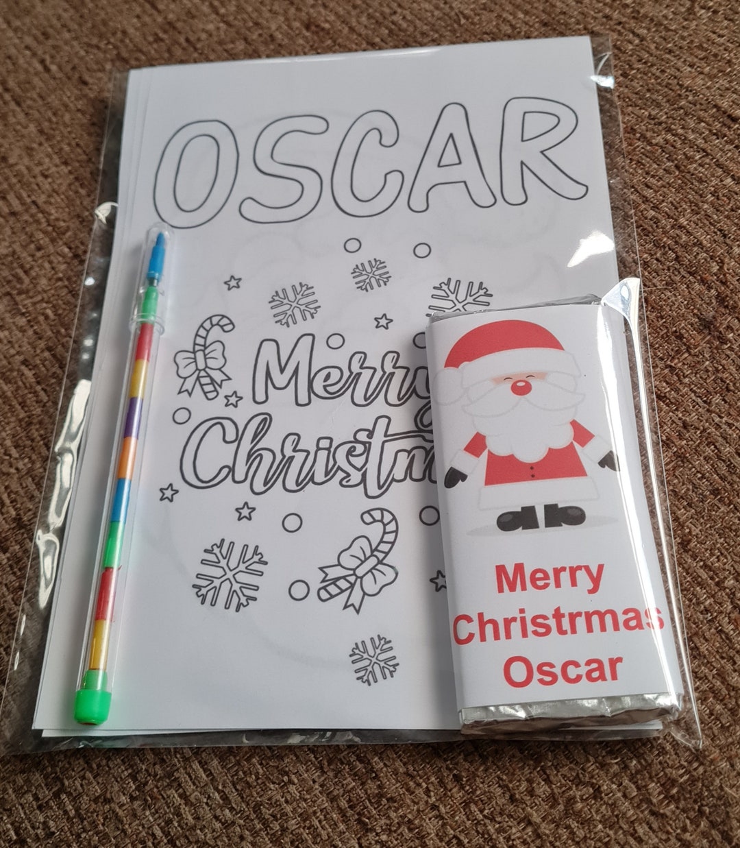 Personalised Christmas Colouring Set - Etsy