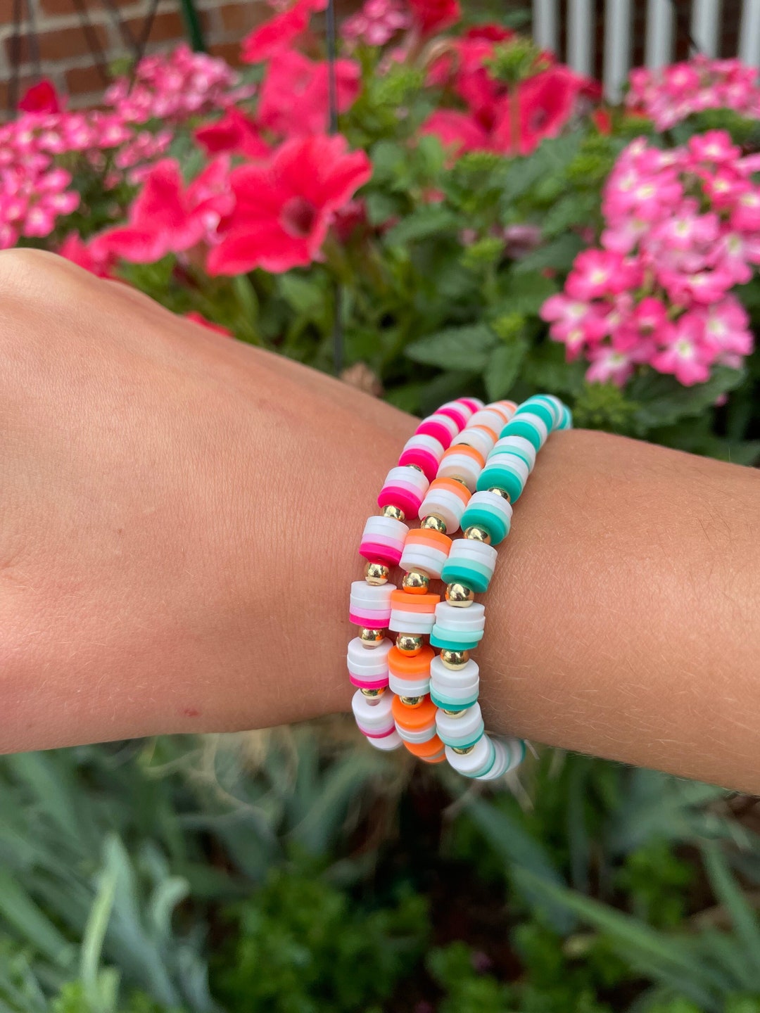 Melting Colors Clay Bead Bracelet - Etsy