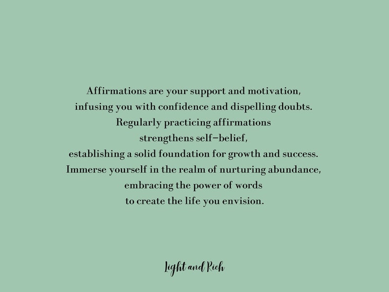 Daily Affirmations Poster: Empowering Print for Positive Mindset ...