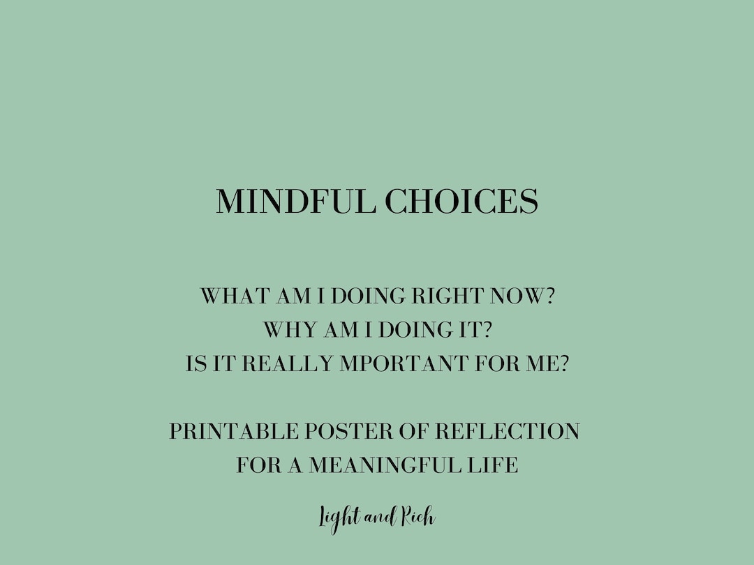 Printable Mindfulness Poster: Self-awareness Questions for Mental ...