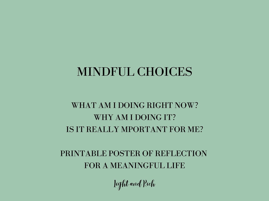 Printable Mindfulness Poster: Self-awareness Questions for Mental ...
