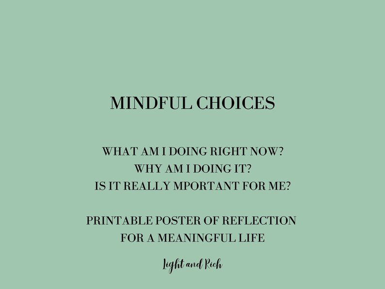 Printable Mindfulness Poster: Self-awareness Questions for Mental ...