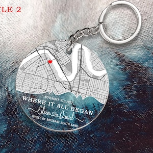 Custom Acrylic Map Where It All Began Keychain, Couple Custom Gift, Our ...