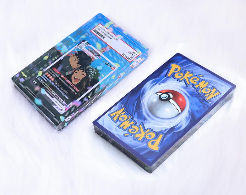 Personalized Pokemon Anniversary Acrylic Plaque, Anime Wedding Card - Etsy