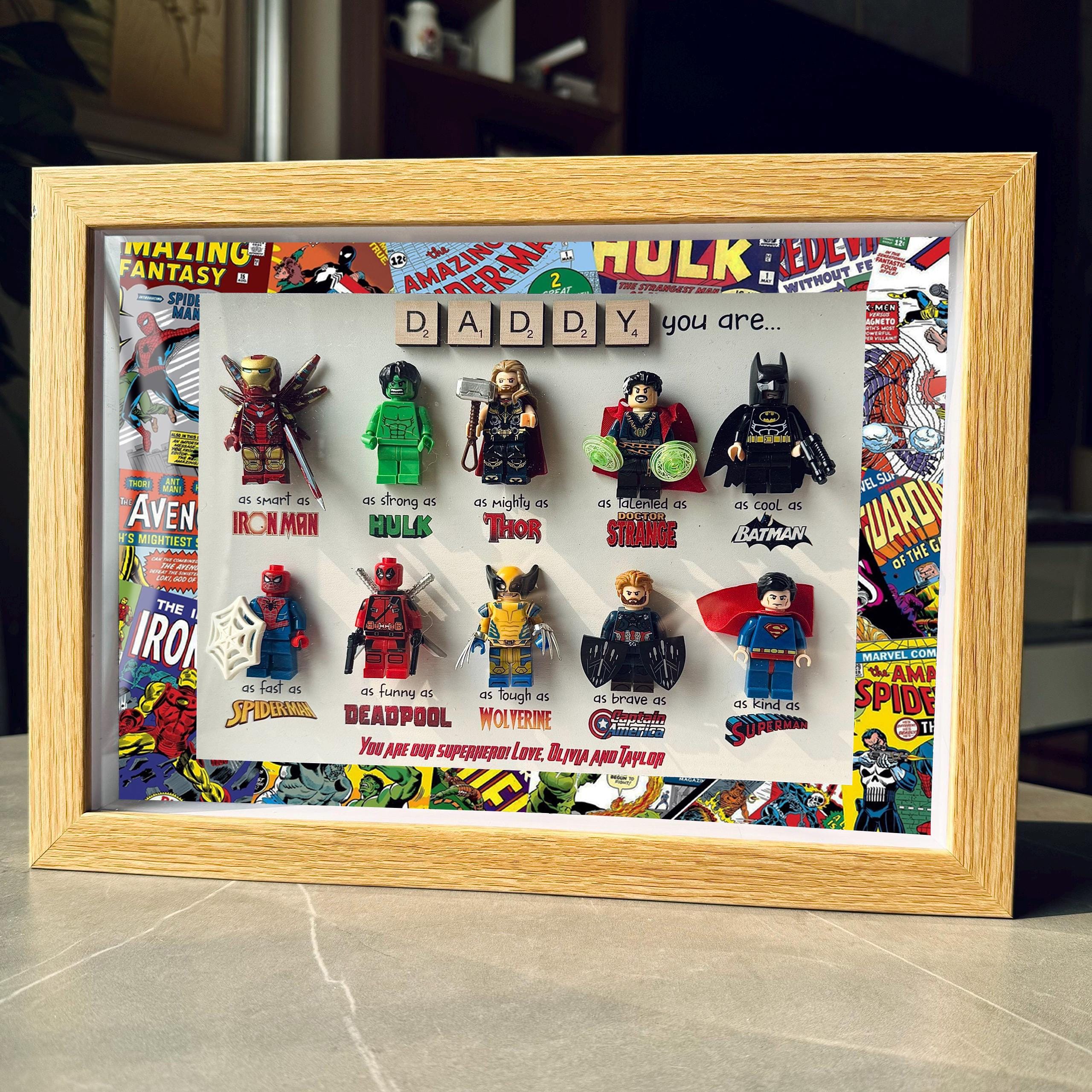 Personalized Daddy Superhero Frames, 2025 Fathers Day Gifts, Super Dad ...