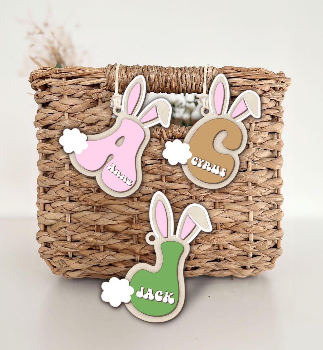 Personalized Easter Basket Name Tag – Custom Bunny Gift Tag for Kids ...