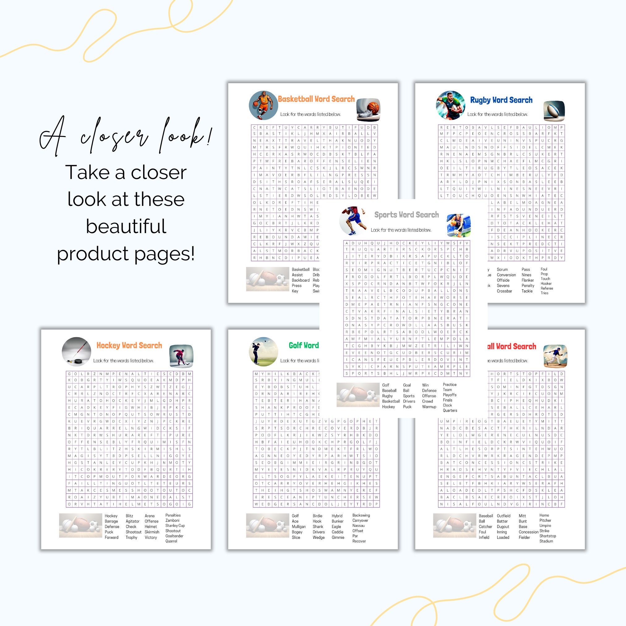 Sports Word Search Printable - Etsy