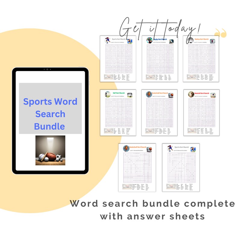 Sports Word Search Printable - Etsy