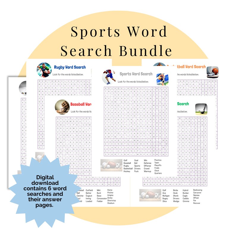Sports Word Search Printable - Etsy
