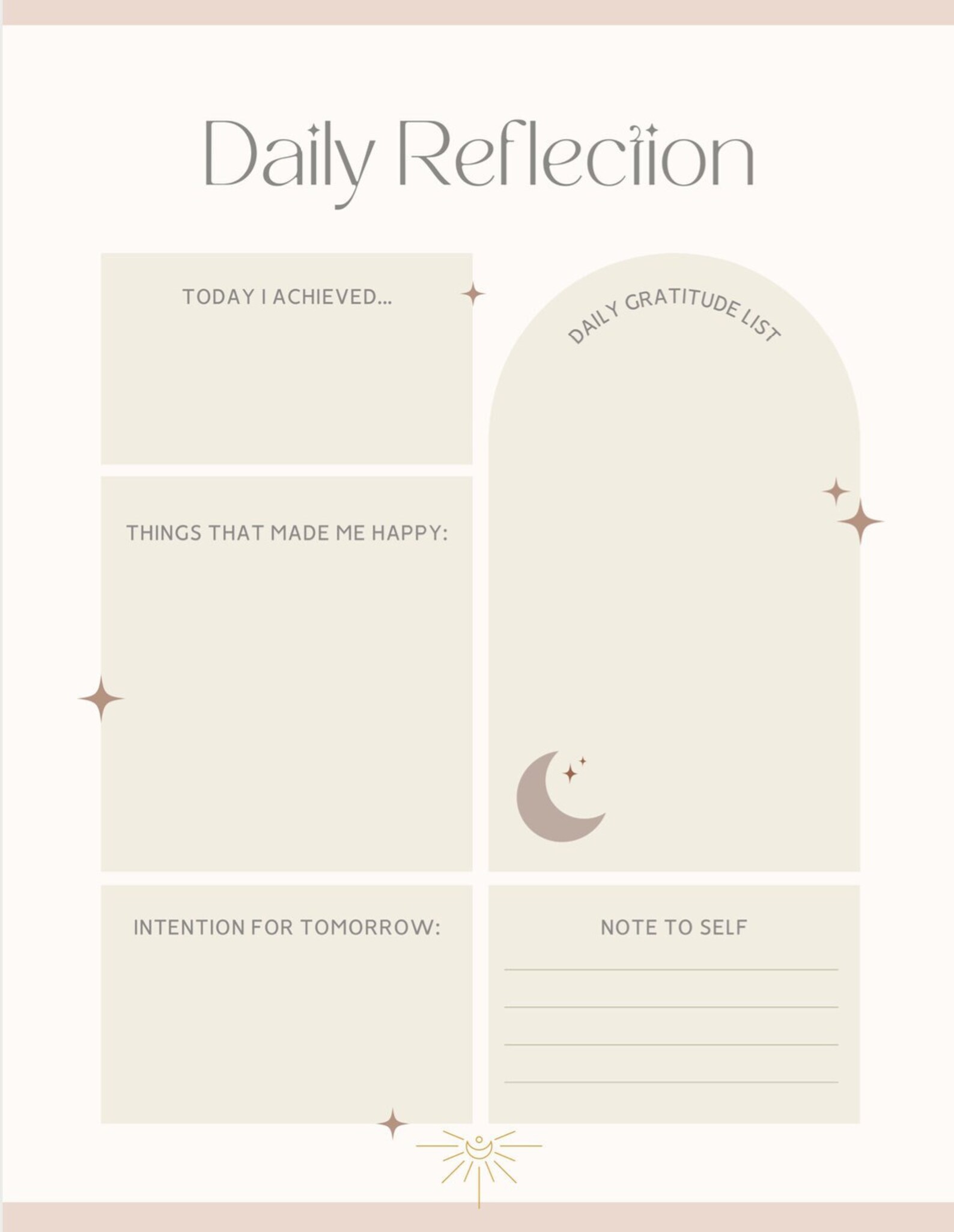Daily Reflection Template - Etsy