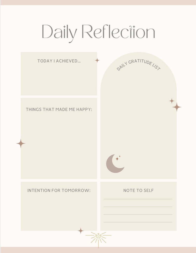 Daily Reflection Template Etsy