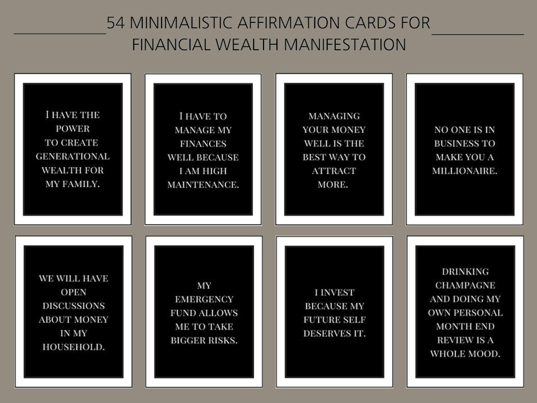 Money Affirmation Cards Printable, Wealth Digital Cards for ...