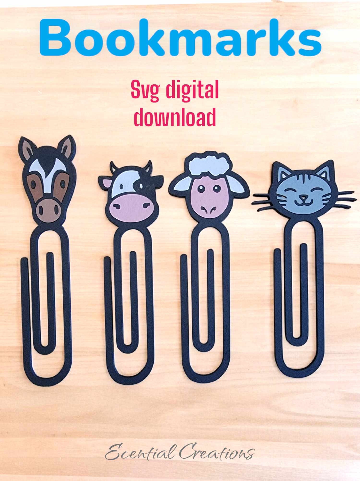 Animal Paperclip Bookmark BUNDLE SVG File / Cut Layers File - Laser ...