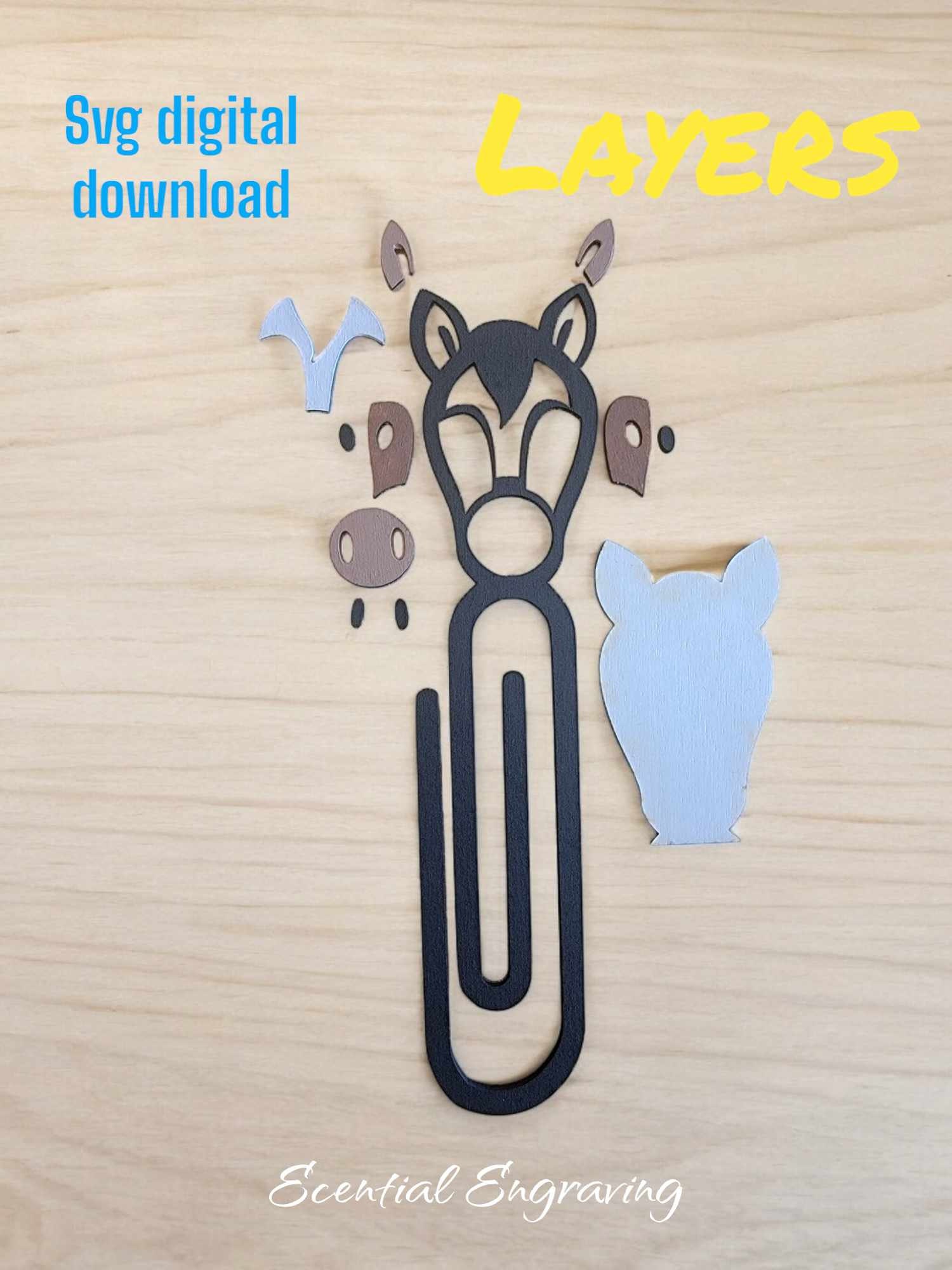 Horse Paperclip Bookmark SVG File / Cut Layers File - Laser - Glowforge ...