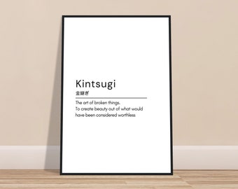 Kintsugi Poster Print Japanese Healing Inspirational Wall Art Home ...