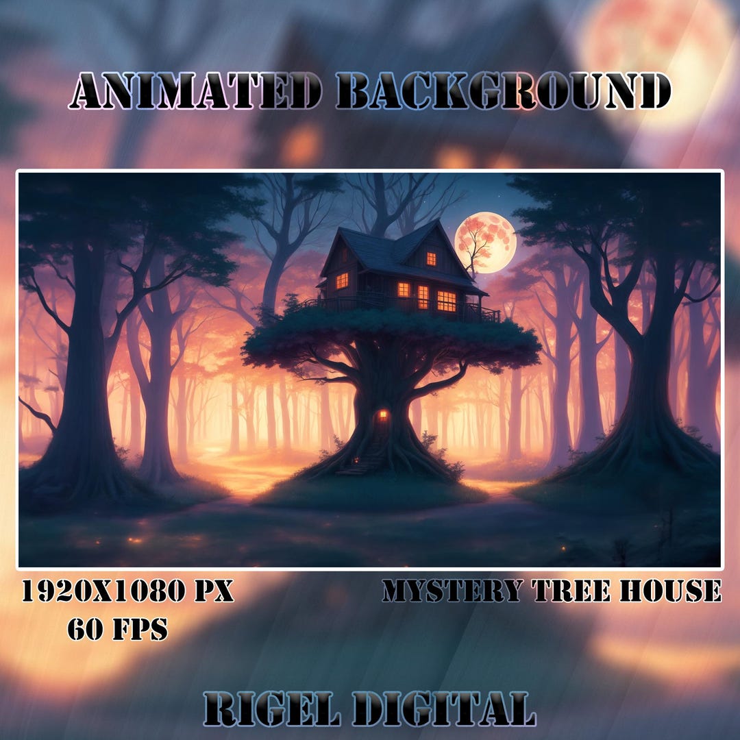 Vtuber Animated Background | Mystery Tree House | Looped Vtuber Twitch ...