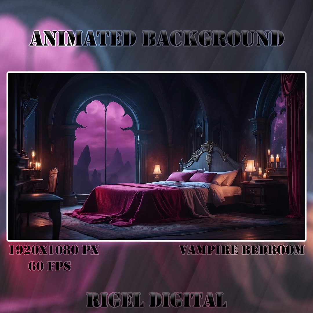 Vtuber Animated Background | Vampire Bedroom V1 | Looped Vtuber Twitch ...