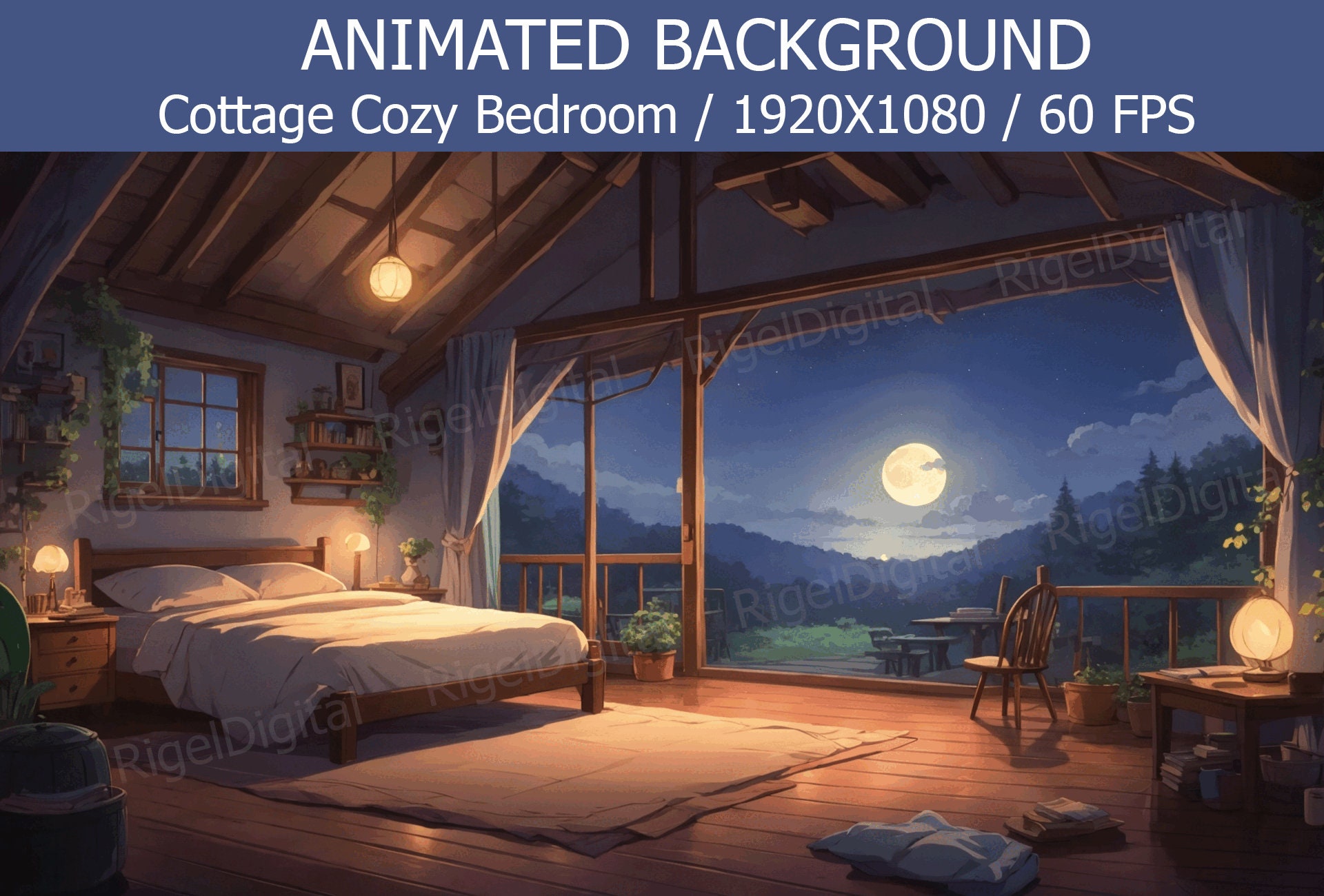 Vtuber Background Animated Cottage Cozy Bedroom Looped Vtuber Twitch ...