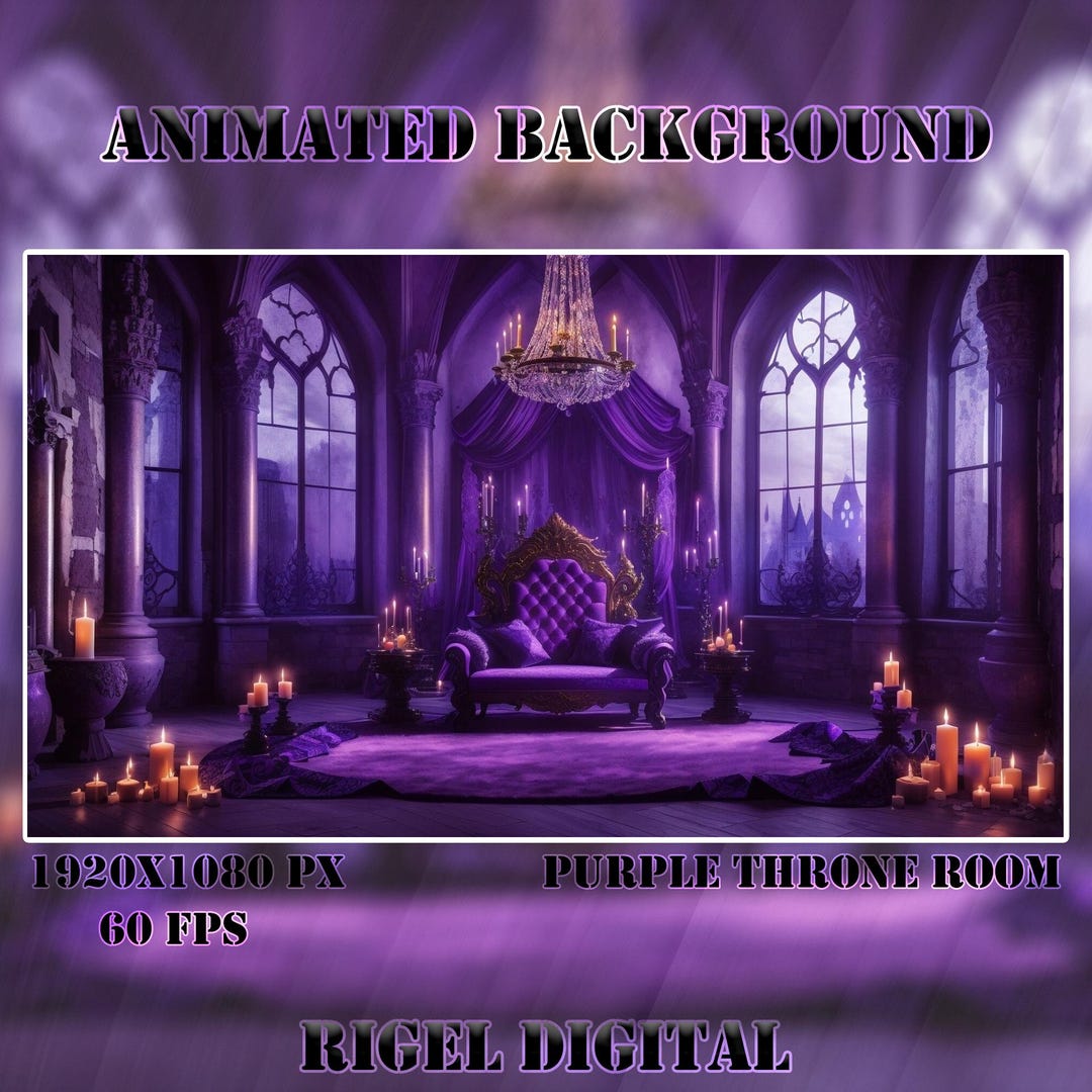 Vtuber Animated Background | Purple Throne Room | Looped Vtuber Twitch Stream Overlay | Instant ...