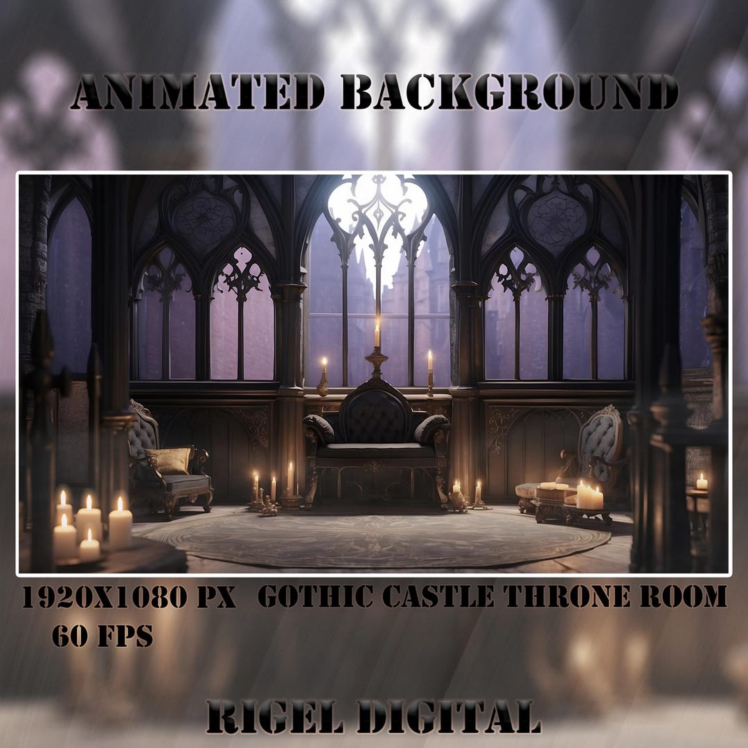 Vtuber Animated Background | Gothic Castle Throne Room | Looped Vtuber ...