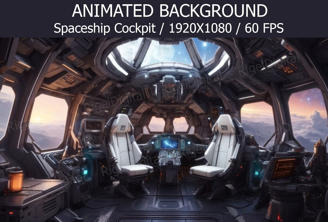 Vtuber Background Animated Spaceship Cockpit Looped Vtuber Twitch ...