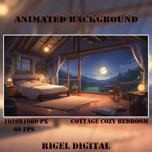 Vtuber Background Animated | Cottage Cozy Bedroom | Looped Vtuber ...