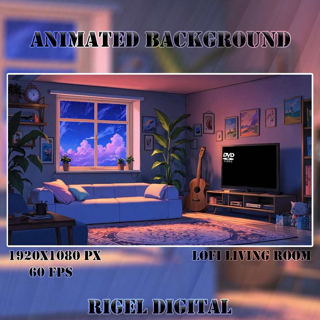 Vtuber Animated Background | Lofi Living Room | Looped Vtuber Twitch ...
