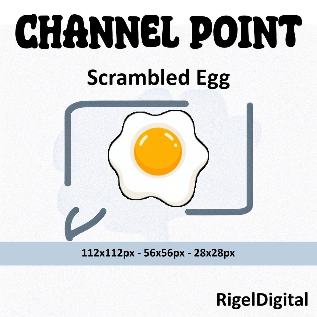 Scrambled Egg Channel Point Icon for Twitch | Adorable Emote for ...