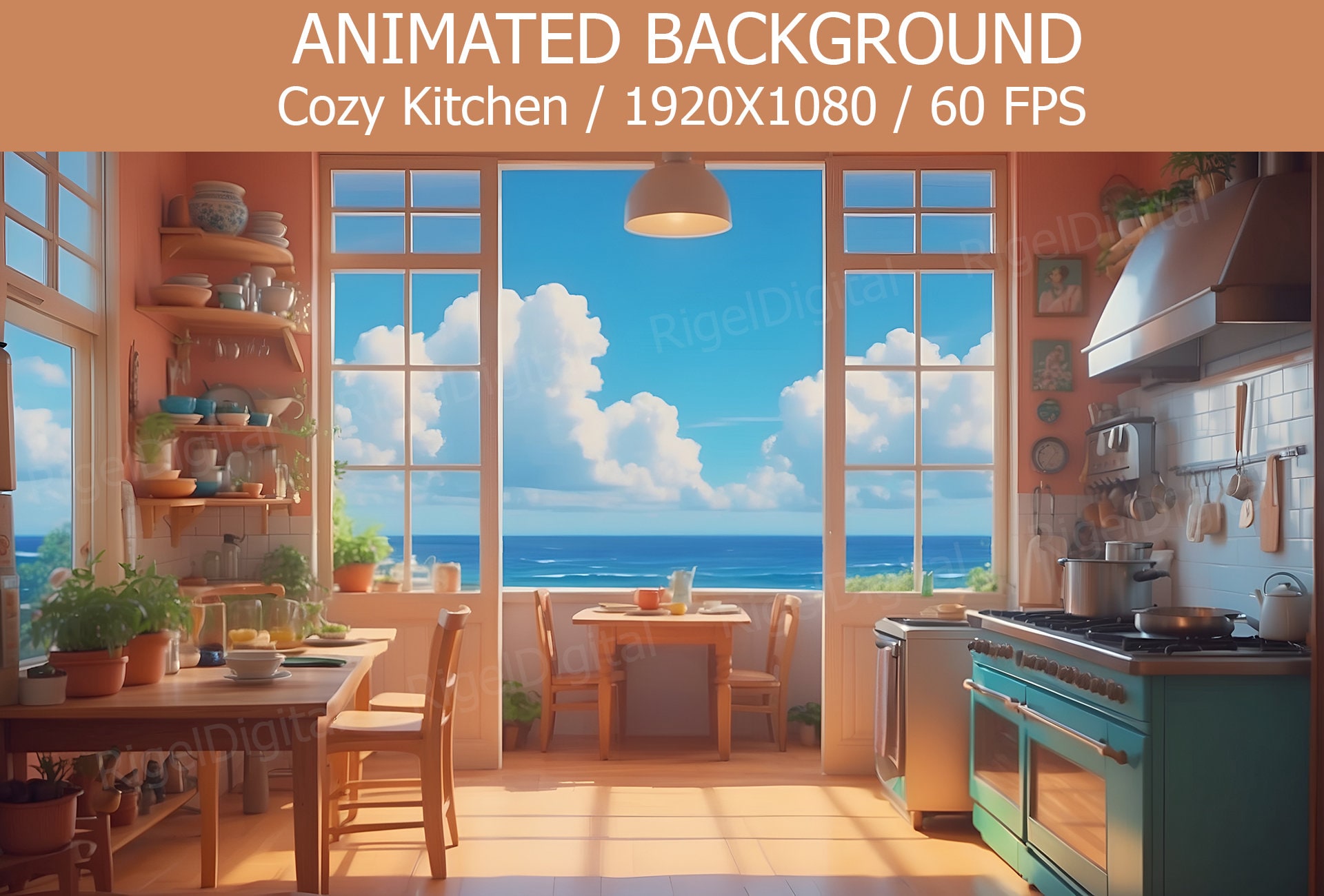Vtuber Background Animated Cozy Kitchen Looped Vtuber Twitch Stream ...