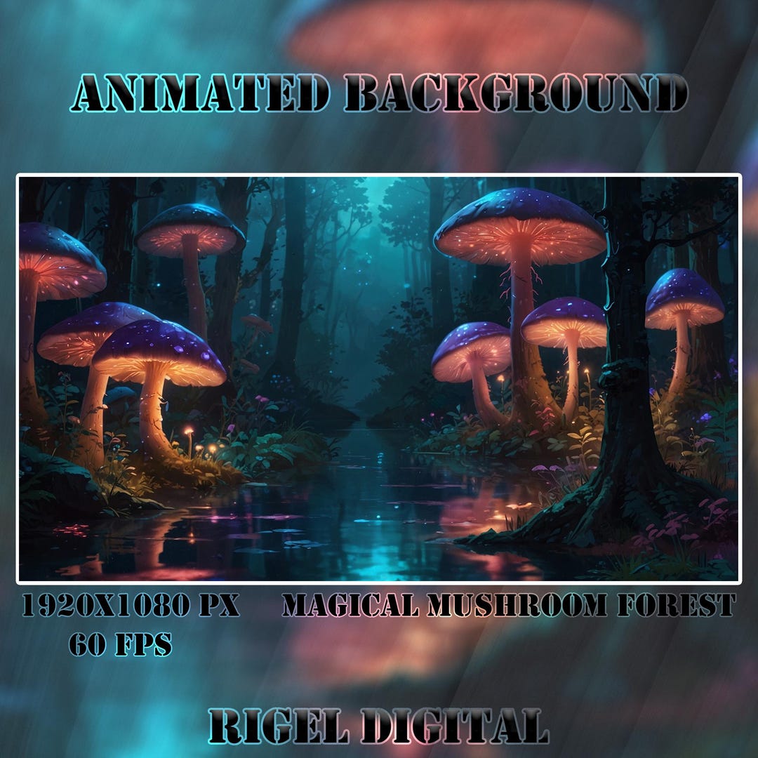 Vtuber Animated Background | Magical Mushroom Forest Loop for Twitch ...