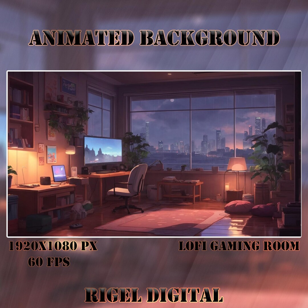 Vtuber Background Animated Lofi Gaming Room Looped Vtuber Twitch Stream ...