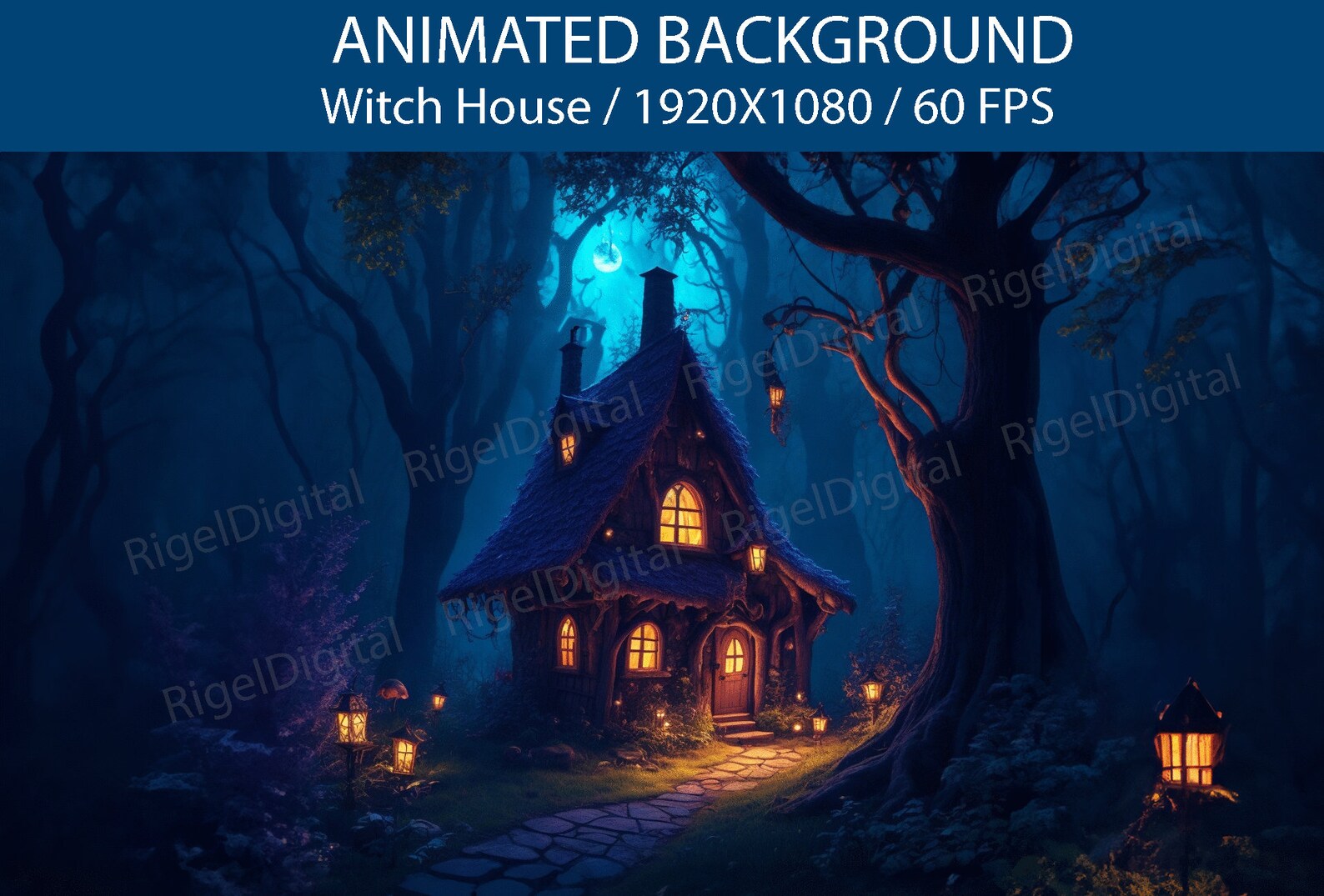 Vtuber Background Animated Witch House Looped Vtuber - Etsy