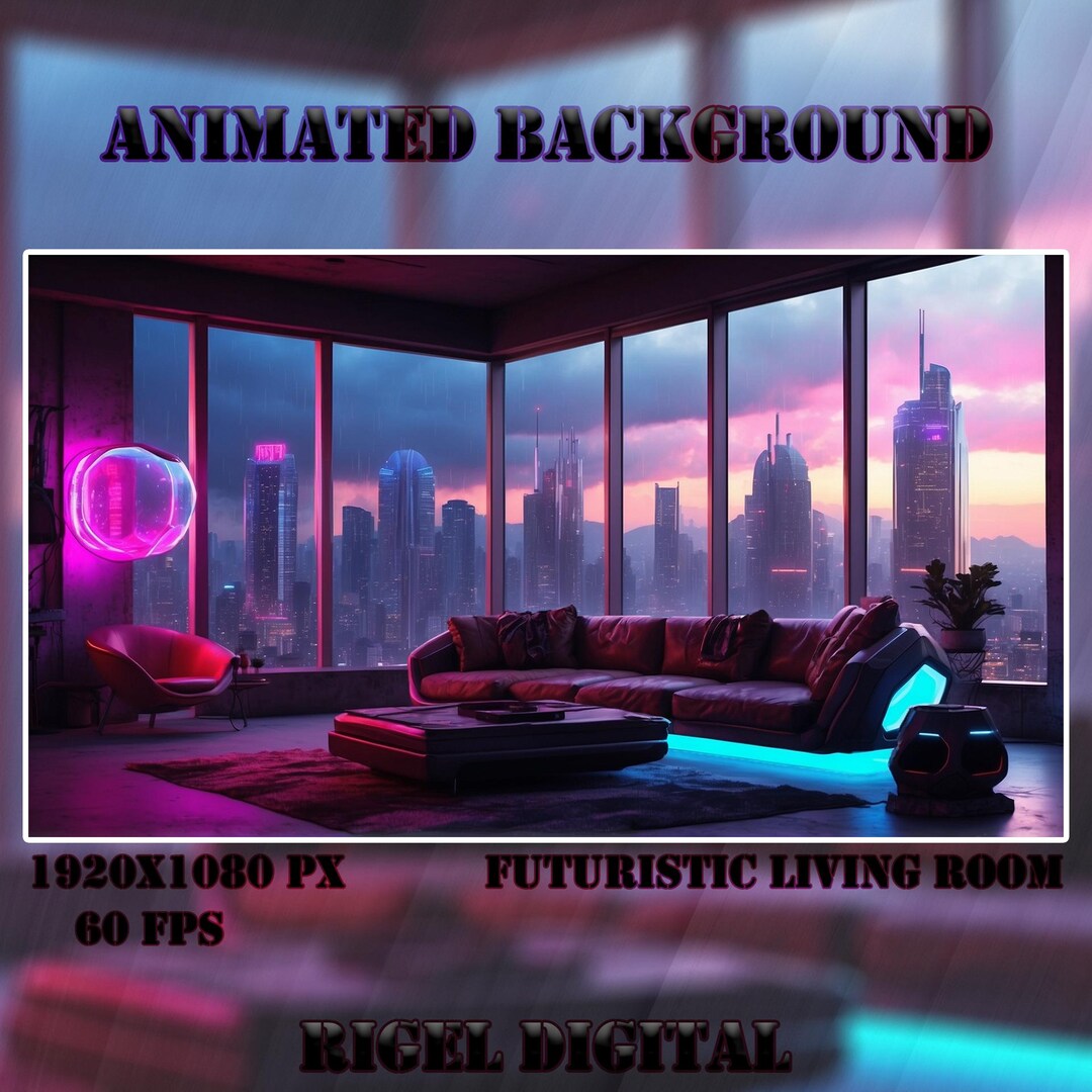 Vtuber Animated Background | Futuristic Living Room | Looped Vtuber ...