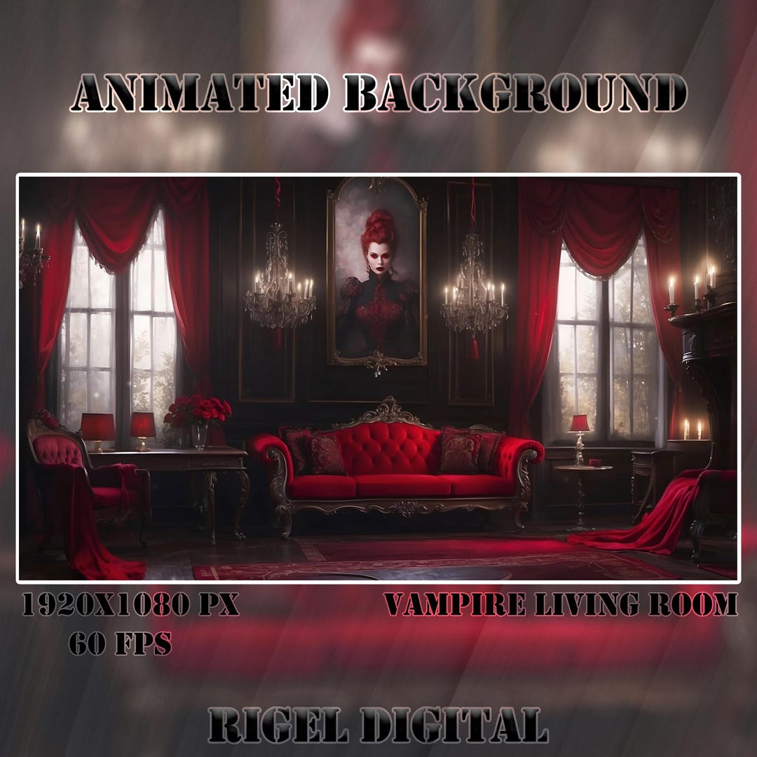Vtuber Animated Background | Vampire Living Room V2 | Looped Vtuber ...