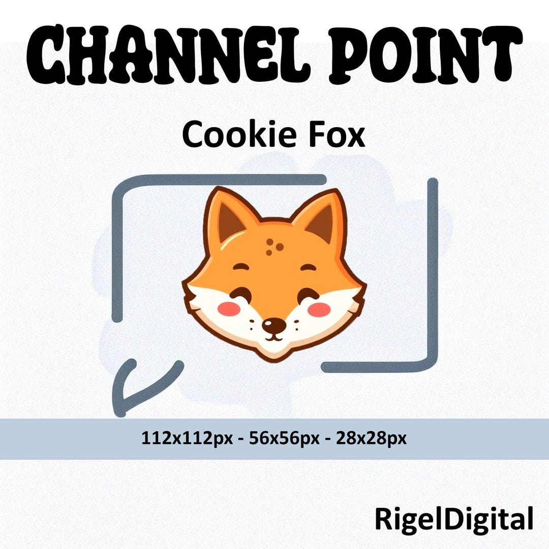Cute Cookie Fox Channel Point Icon for Twitch | Adorable Emote for ...