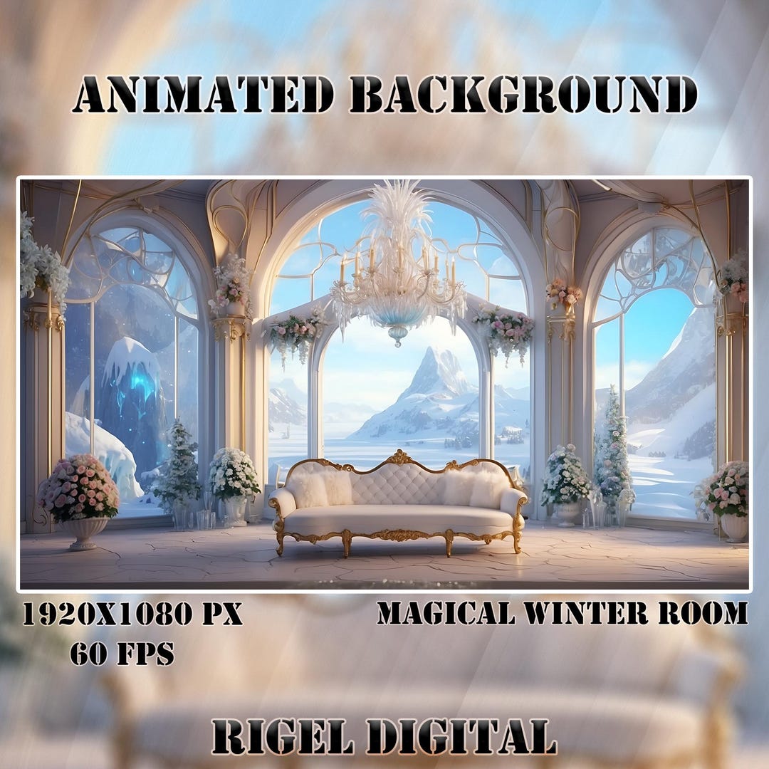 Vtuber Animated Background | Magical Winter Room | Looped Vtuber Twitch ...