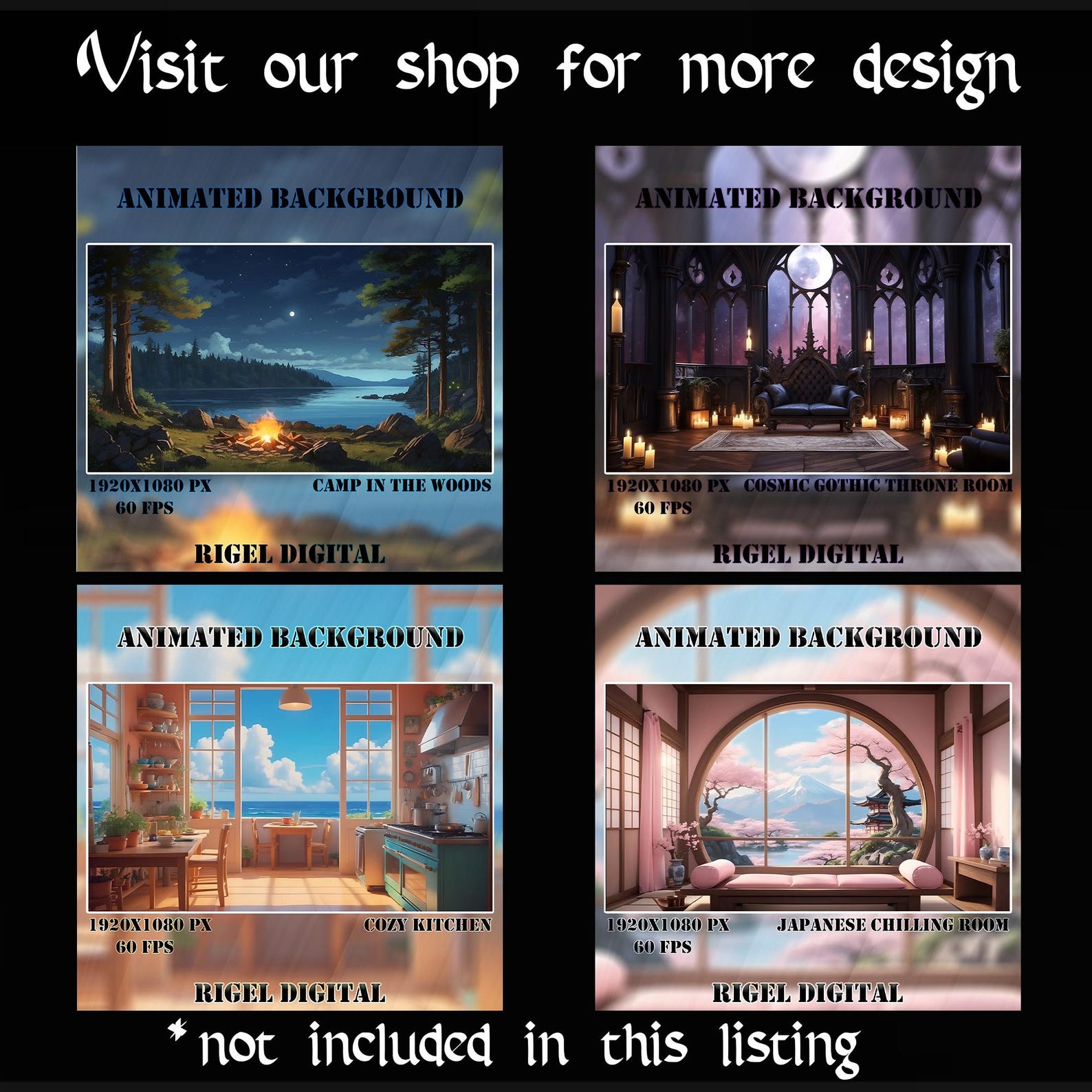 Vtuber Animated Background | Raven Throne | Looped Vtuber Twitch Stream ...