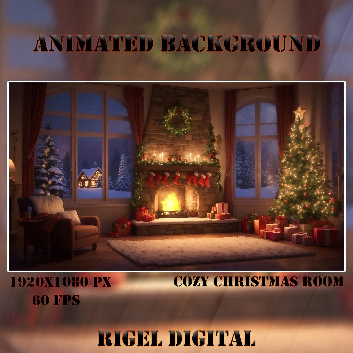 Vtuber Animated Background Cozy Christmas Room Looped Vtuber Twitch ...
