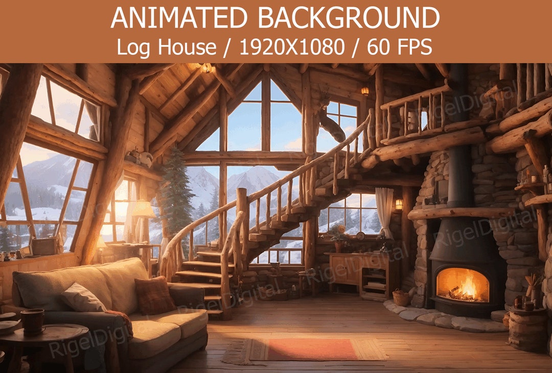Vtuber Background Animated Log House Looped Vtuber Twitch Stream ...