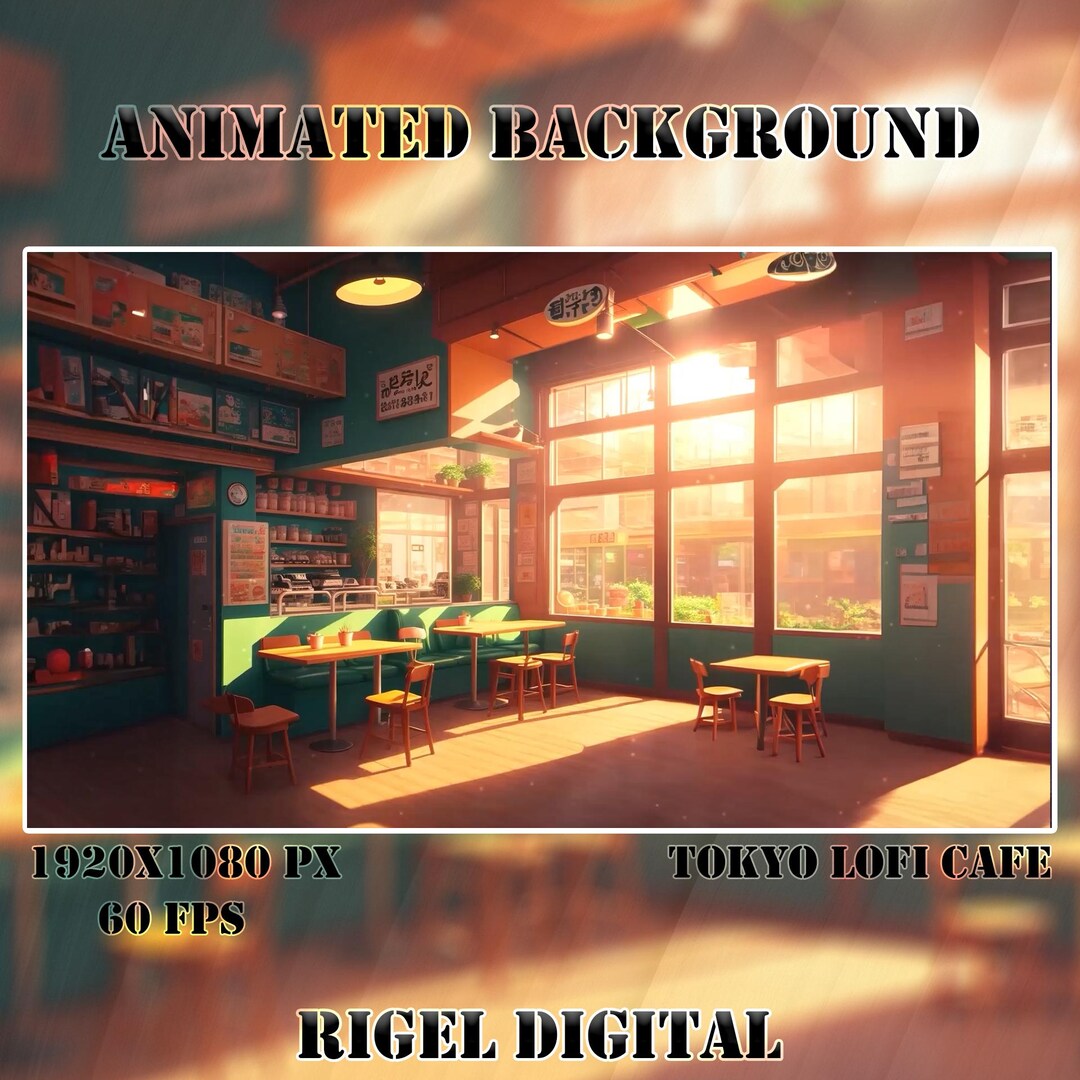 Vtuber Animated Background | Tokyo Lofi Cafe | Looped Vtuber Twitch ...