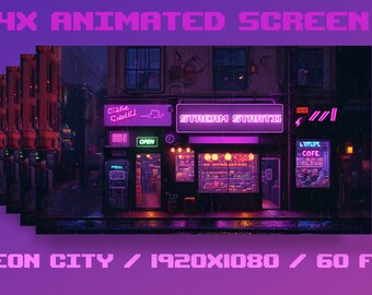 4x Animated Stream Screens Lofi Computer Stream Package Twitch Stream ...